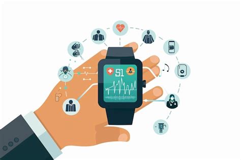 Smart Watch Displaying Health Data Premium Ai Generated Vector