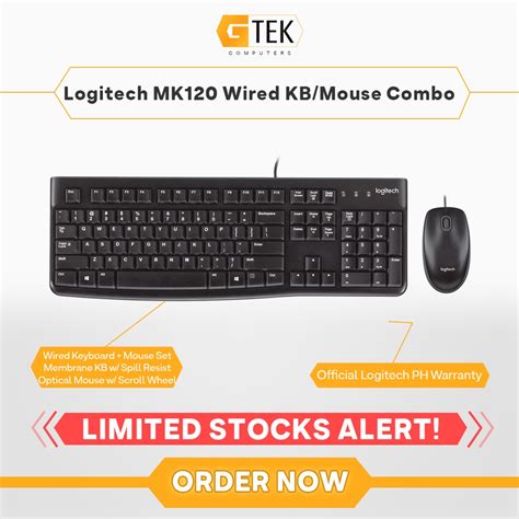 Logitech Mk120 Wired Usb Keyboard And Mouse Combo Shopee Philippines