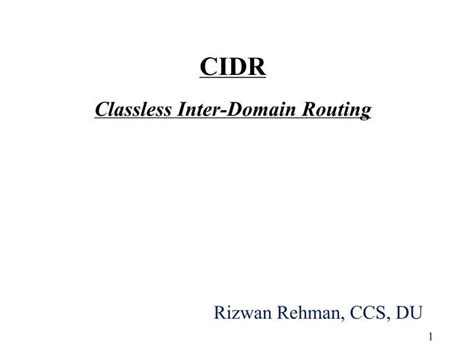 Ppt Cidr Classless Inter Domain Routing Powerpoint Presentation Free