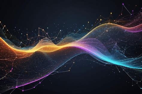 Premium Photo Digital Data Of Particle Wave And Network Connection