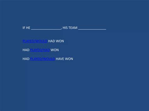 Third Conditional Pptx Soccer Sports