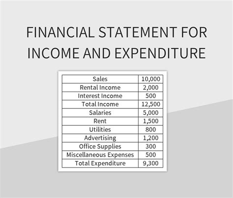 Financial Statement For Income And Expenditure Excel Template And ...