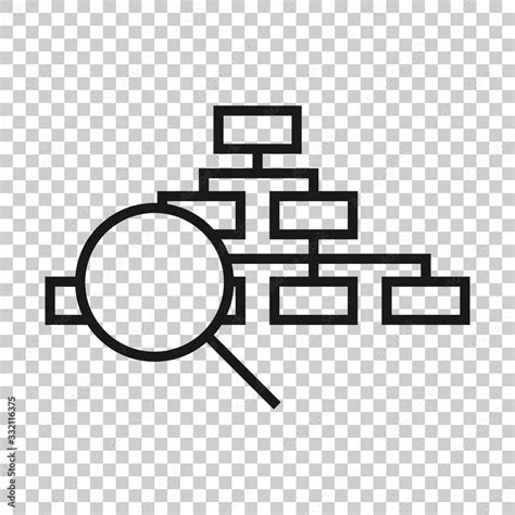 Hierarchy Diagram Icon In Flat Style Structure Search Vector Illustration On White Isolated