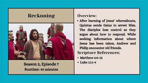 Scripture References And Runtimes For Each Episode Of Season Three Rthechosenseries