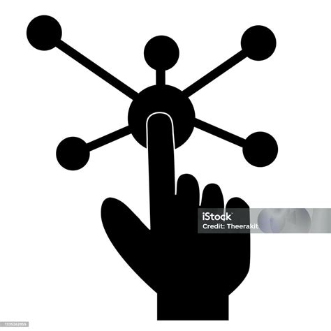 흰색 배경에 대화 형 인터페이스 솔리드 아이콘 대화형 터치 스크린 사인 플랫 스타일 가상현실에 대한 스톡 벡터 아트 및 기타 이미지 가상현실 개념 개념과 주제