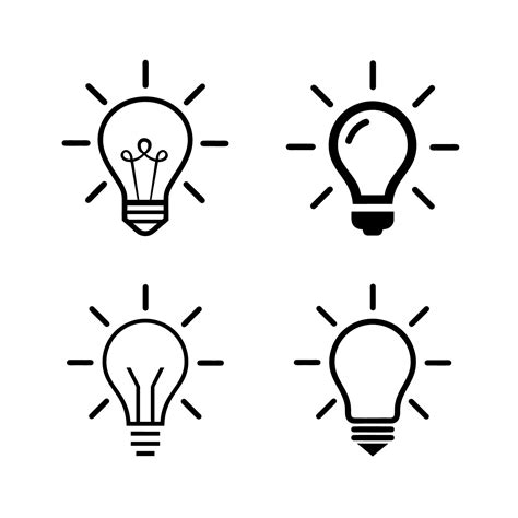 Light Bulb Line Icon Vector Isolated On White Background Idea Sign Solution Thinking Concept