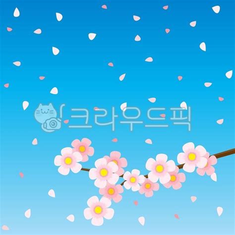 벚꽃 나무 꽃 식물 봄 사진 이미지 일러스트 캘리그라피 Zamnand작가