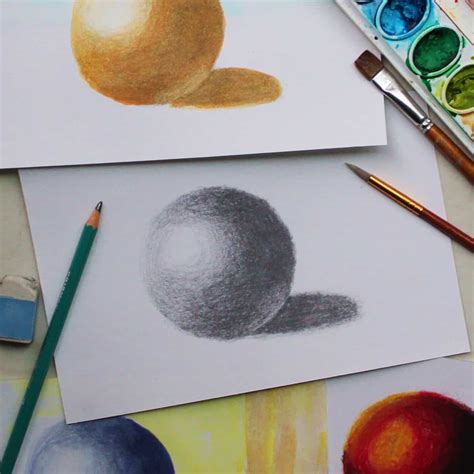 How To Draw An Easy D Sphere Step By Step With Shading Artlooklearn