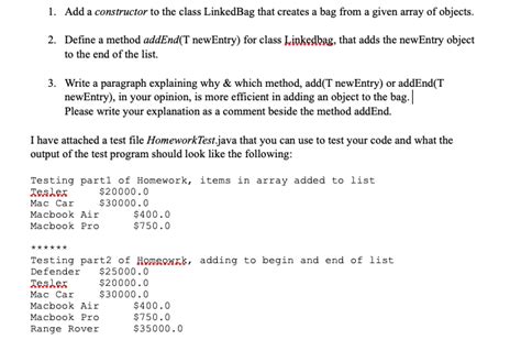 Solved Add A Constructor To The Class LinkedBag That Chegg