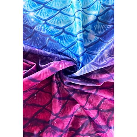 Детски бански костюм Jup 2036883 8865 25 3 части С опашка на русалка Син Лилав 140 см Emag Bg