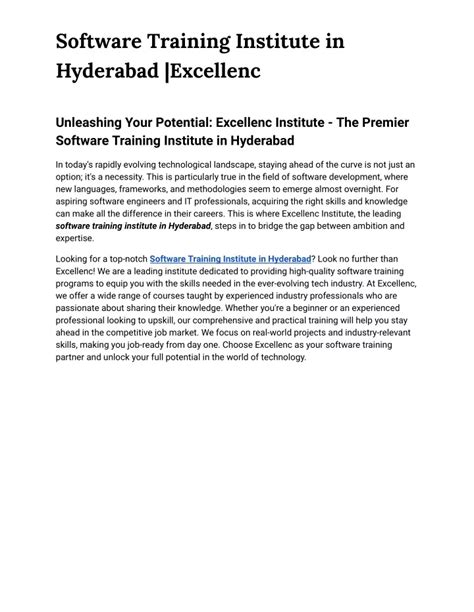 Ppt Software Training Institute In Hyderabad Excellenc Powerpoint