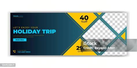 여행 투어 에이전시 소셜 미디어 게시물 페이스 북 커버 타임 라인 웹 배너 템플릿 Publicity Event에 대한 스톡 벡터