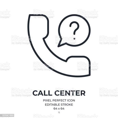 화이트 백그라운드 플랫 벡터 일러스트레이션에서 격리된 콜센터 및 고객 지원 개념 편집 가능한 스트로크 개요 아이콘입니다 픽셀 완벽 64 X 64 고객에 대한 스톡 벡터 아트