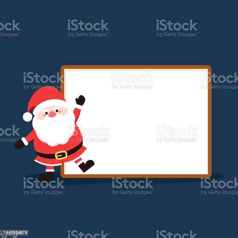 산타 클로스 만화 벡터입니다 크리스마스 아이콘을 설정합니다 산타 표지판 빈 사인을 들고 있는 산타클로스 벡터 그림입니다 12월에 대한 스톡 벡터 아트 및 기타 이미지