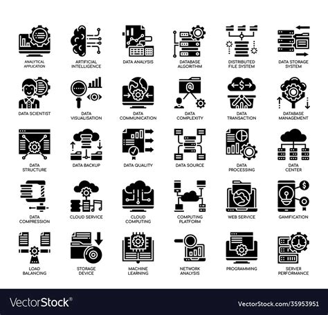 Big Data Thin Line And Pixel Perfect Icons Vector Image