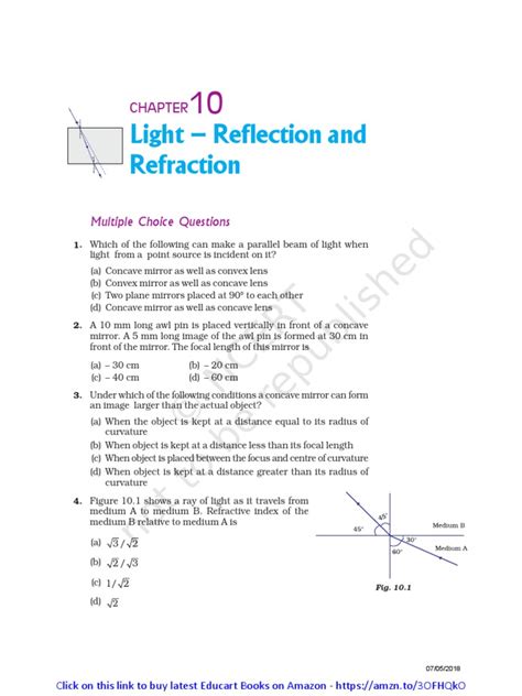 Ch 10 Light Reflection And Refraction Descargar Gratis Pdf