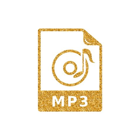 Premium Vector Audio File Icon Gold Glitter Texture Vector Illustration