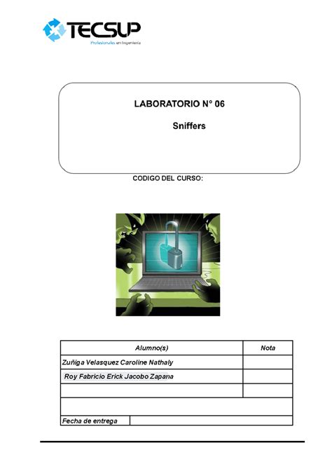 Laboratorio 06 Sniffers Codigo Del Curso Alumno S Nota Zuñiga Velasquez Caroline Nathaly