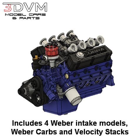 3d File Weber Intake And Stacks In 1 24 For Ford V8 Small Block 🚙・3d