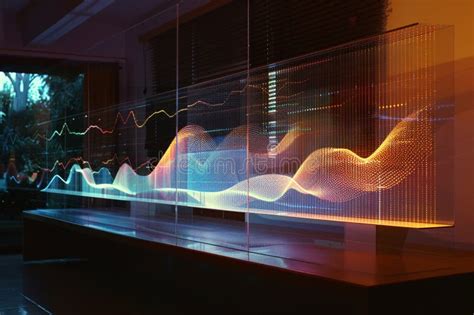 Illuminated Glass Display Showcasing Dynamic Data Visualizations
