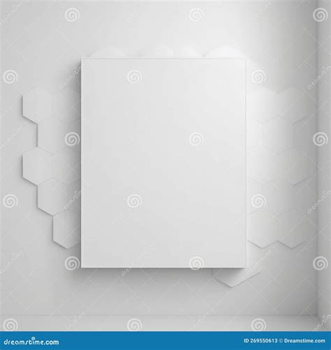 Wall Poster Mockup Five Sided Polygon With Rounded Corners Ai Generation Stock Image