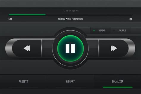 Music Player Dark Mobile Gui Pre Designed Photoshop Graphics