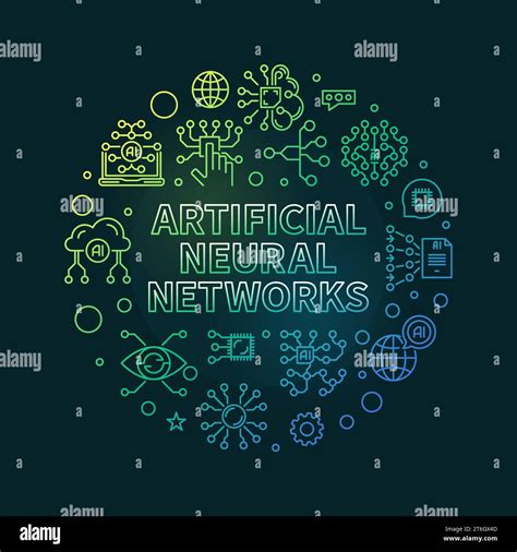 Artificial Neural Networks Concept Outline Round Colored Banner Vector Ai Networks
