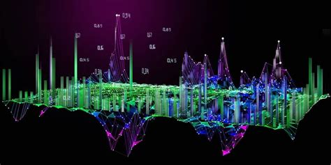 Abstract Technology Background Wireframe Wavy Graph Dotted Visual
