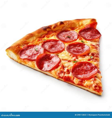 Slice of Fresh Italian Classic Original Pepperoni Pizza on a White ...
