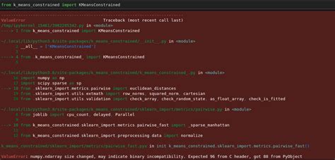 Numpy Ndarray Size Changed Issue Joshlk K Means Constrained GitHub