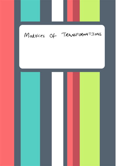 Matrices Of Transformation Pdf