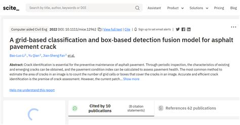 Citation Report A Grid‐based Classification And Box‐based Detection Fusion Model For Asphalt