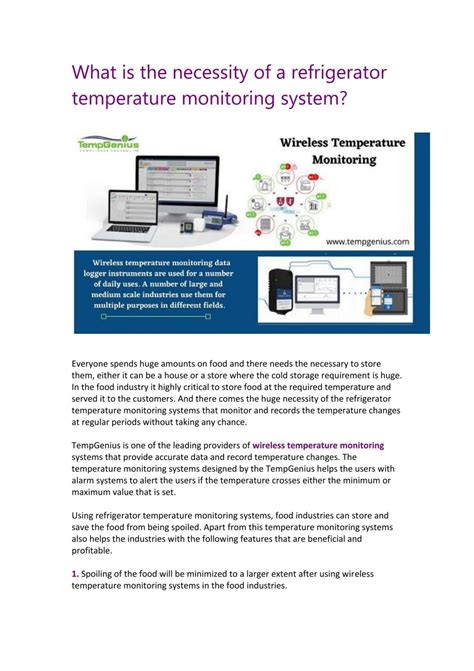 What Is The Necessity Of A Refrigerator Temperature Monitoring System