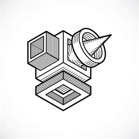 Premium Vector Abstract Three Dimensional Shape Vector Design Cube