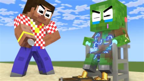 انیمیشن ماینکرافتچالش بچه زامبی سیاهداستان زامبی