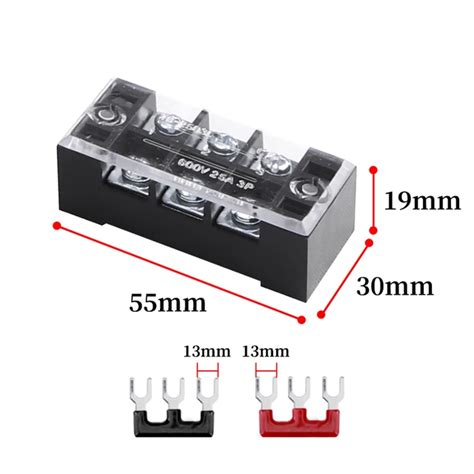 이중 행 스트립 전기 나사 터미널 블록 울타리 나사 리본 와이어 커넥터 25a 600v 3 4 5 6 8 10