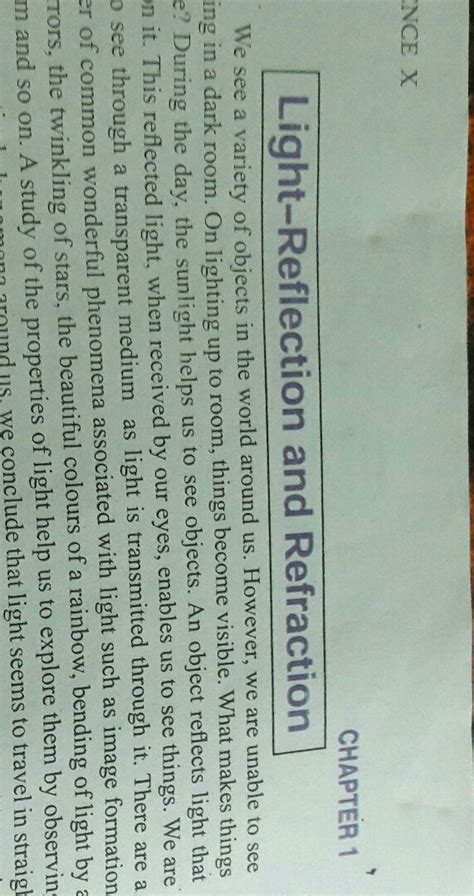 Chapter 1light Reflection And Refractionwe See A Variety Of Objects In