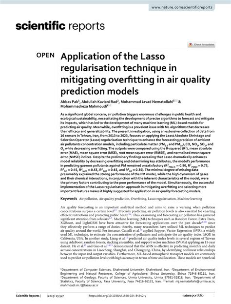 pdf application of the lasso regularisation technique in mitigating