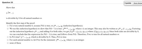Solved Question 33 3 Points Save Answ Show That 3 2m 1 Is