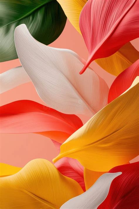 Vibrant Abstract Leaves In Rhythmic Patterns Create Dynamic Visual Experience Showcasing Blend
