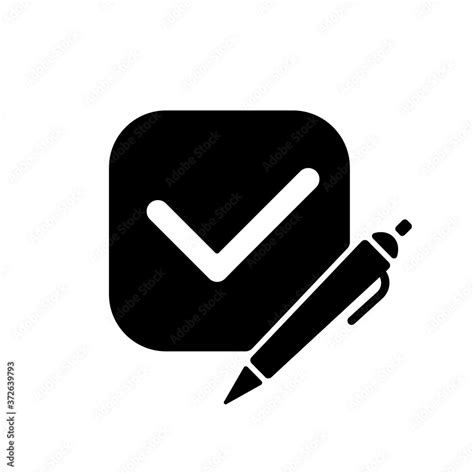 Survey Check Black Glyph Icon Tick In Checkbox Choose Option In