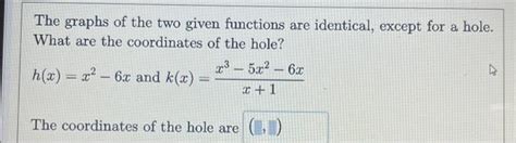 Solved The Graphs Of The Two Given Functions Are Identical