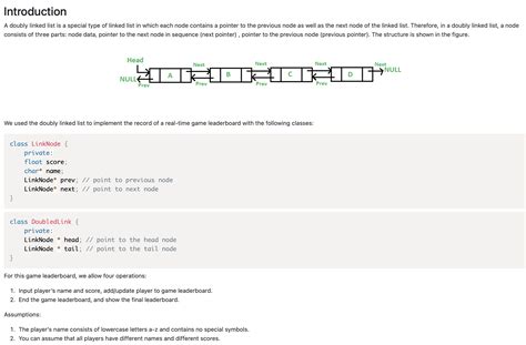 Solved A Doubly Linked List Is A Special Type Of Linked List Chegg