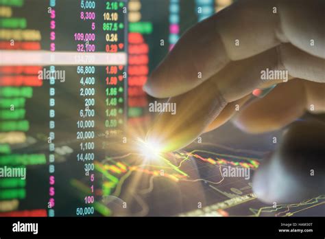 graph of stock market data and financial with stock analysis indicator