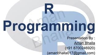 R Programming Machine Learning PPT