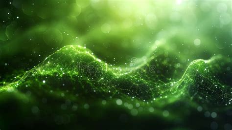 Vibrant Green Abstract Backdrop With Dynamic Swirls And Shapes Stock Illustration Illustration