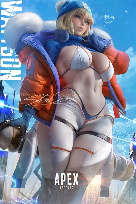 Rule 34 2d Apex Legends Artist Name Artist Signature Bikini Blonde Hair Blue Eyes Blush