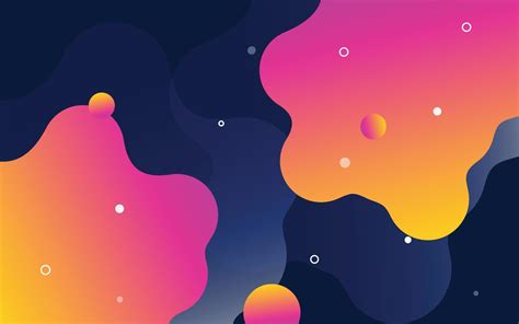 Floating Liquid Blobs Abstract Colorful Banner With Fluid Shapes