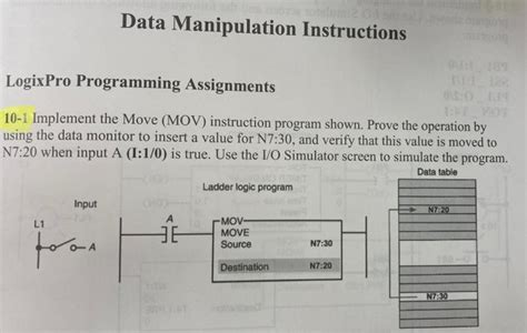 Solved Data Manipulation Instructions Logixpro Programming