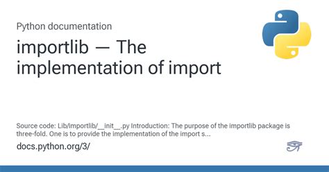 Importlib — The Implementation Of Import — Python 3135 Documentation